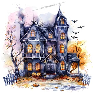 10 Halloween Spooky House Cliparts, Eerie Spooky House Clip Art ...