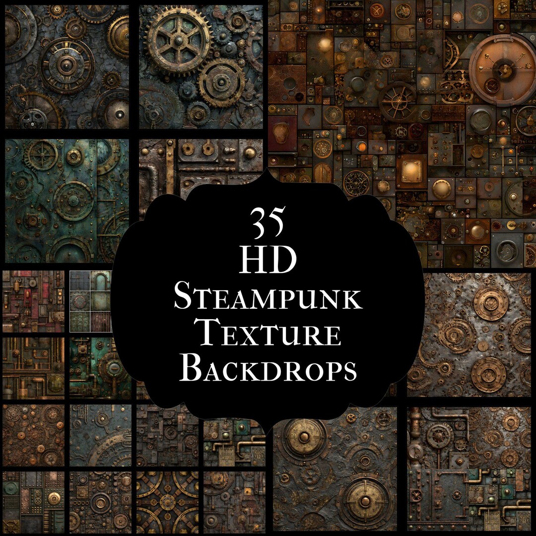 Steampunk Digital Backdrop Industrial Gear Background for Photography ...