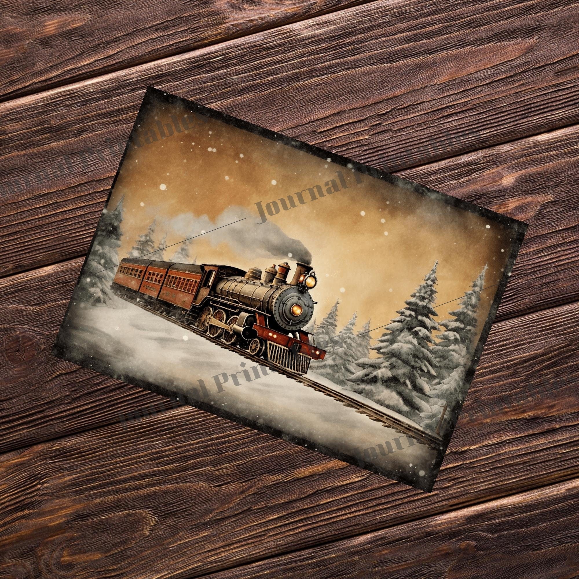 Steam Train Junk Journal Kit Vintage Design, Printable Train Papers ...