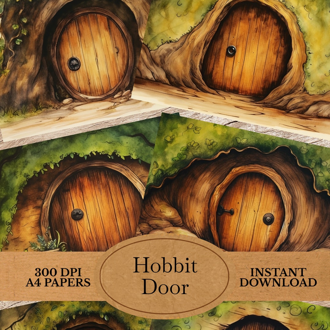 Hobbit Door Junk Journal Papers - Botanical Scrapbook - Fairyland Door ...