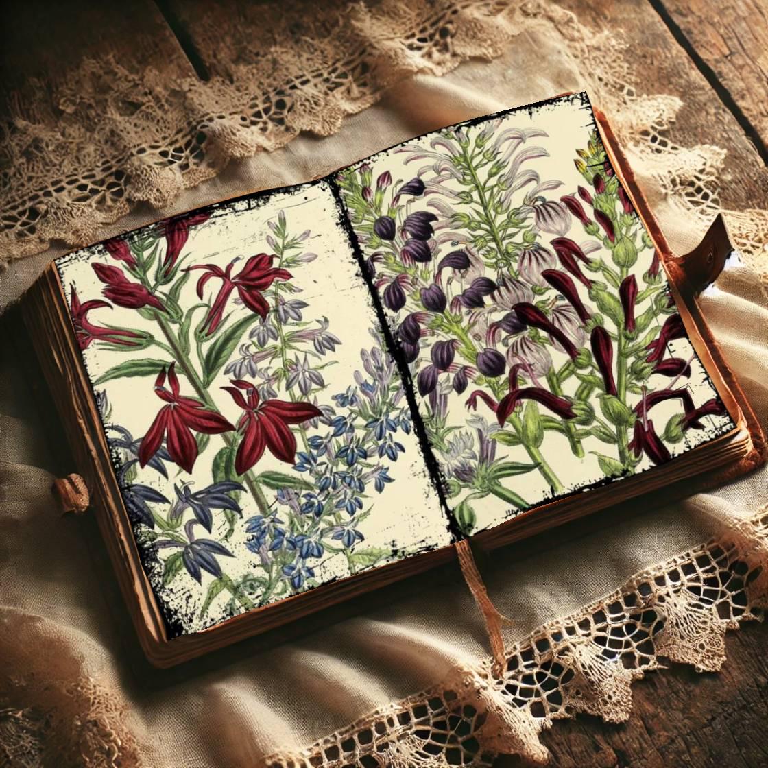 Wildflower Junk Journal Printable Papers – 24 Elegant 11" X 8.5" Floral ...