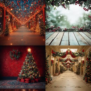 200 Christmas Backdrop, Digital Backdrop, Santa Christmas Backdrop for ...