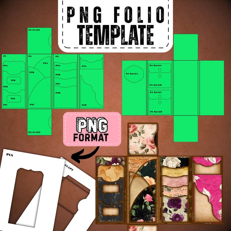 Junk Journal Template - Folio Kit Template - Custom PNG Junk Journal ...
