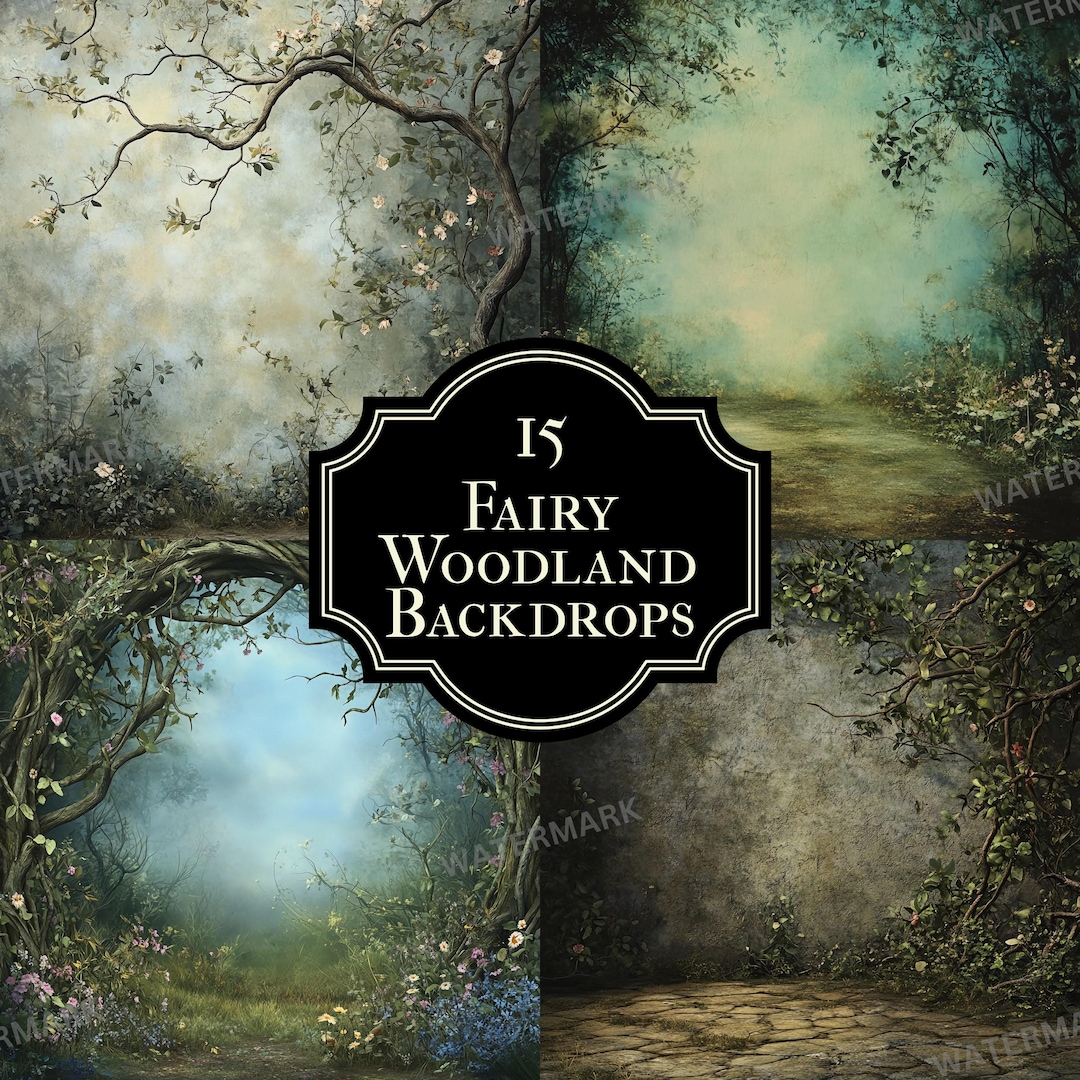 15 Fairy Woodland Backdrops - Enchanted Forest Digital Backgrounds for ...