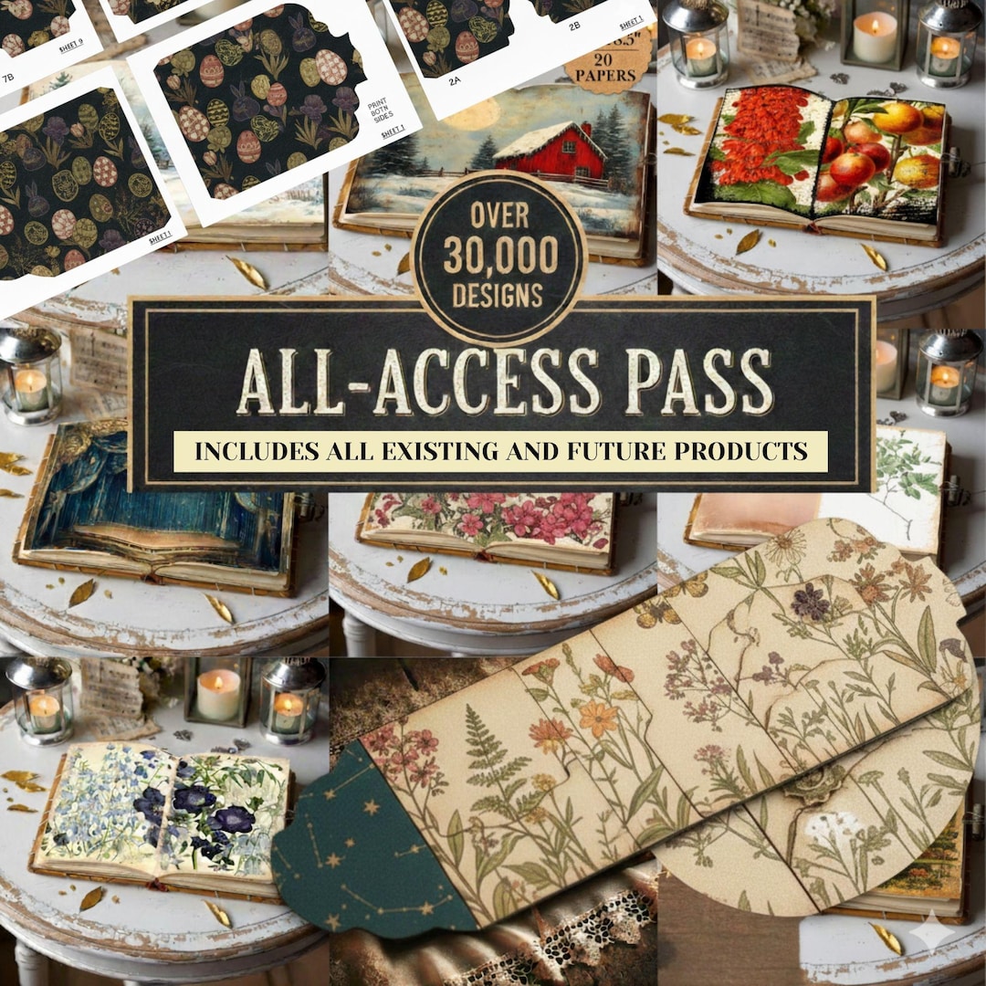 All Access Pass - Full Shop Pass - ENTIRE SHOP Bundle Junk Journal ...