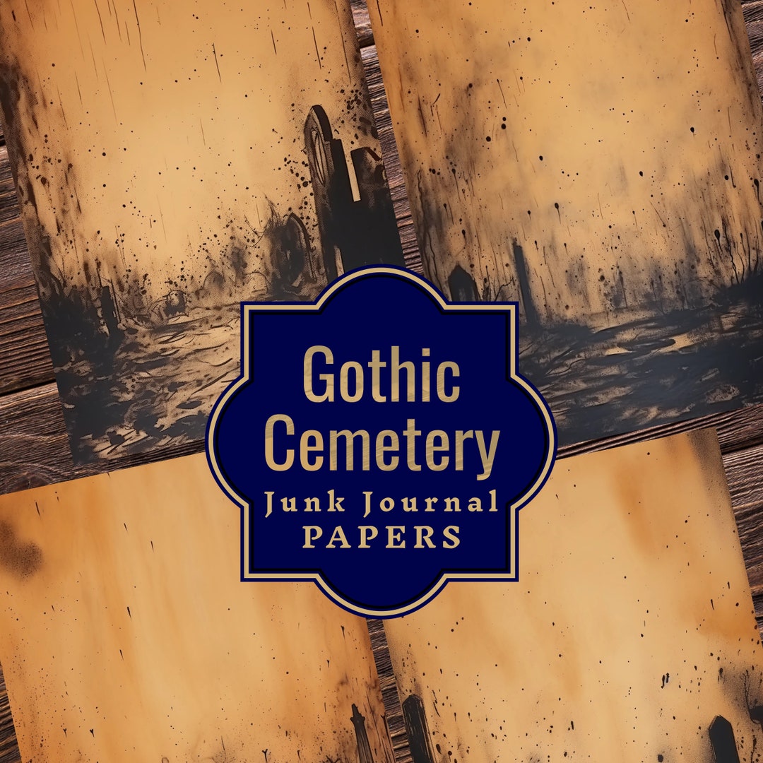 Gothic Cemetery Junk Journal Papers - Spooky Scrapbook Kit - Gothic ...