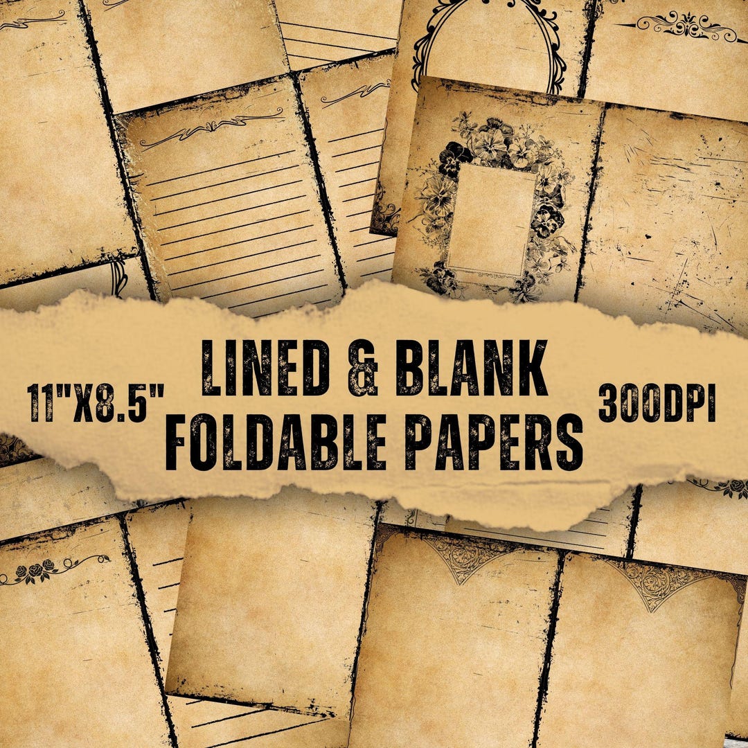 Vintage Sepia Parchment Tea-stained Printable Papers | 20 Pages for ...