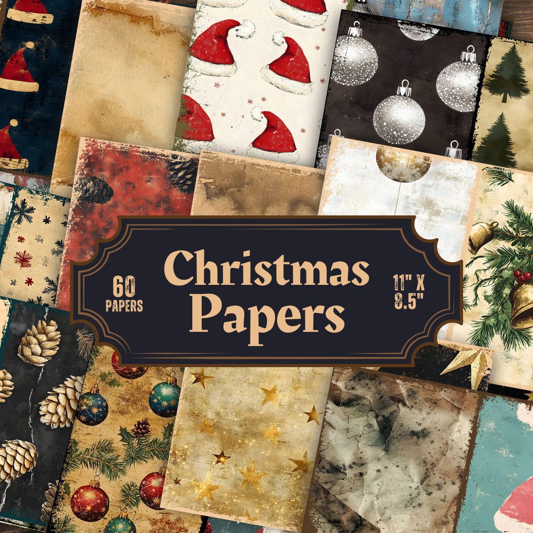 Winter Christmas Bundle Printable Papers, Christmas Magical Junkjounal ...