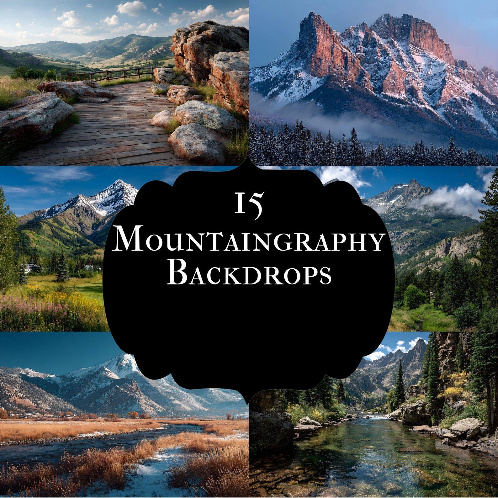Mountain Photography Backdrop Digital Backgrounds for Photographers ...