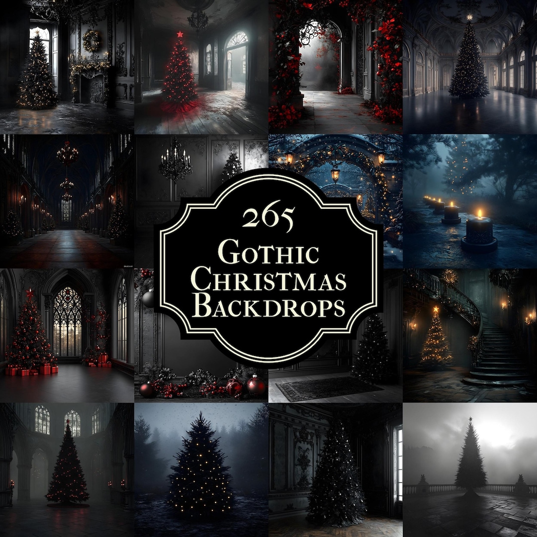 265 Gothic Christmas Backdrops, Digital Backdrop, Santa Christmas ...