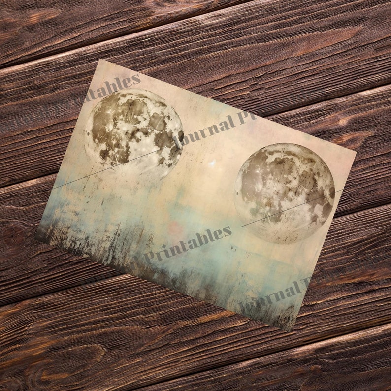 Full Moon Junk Journal Papers Vintage Vintage Moon Papers for Moon Junk ...
