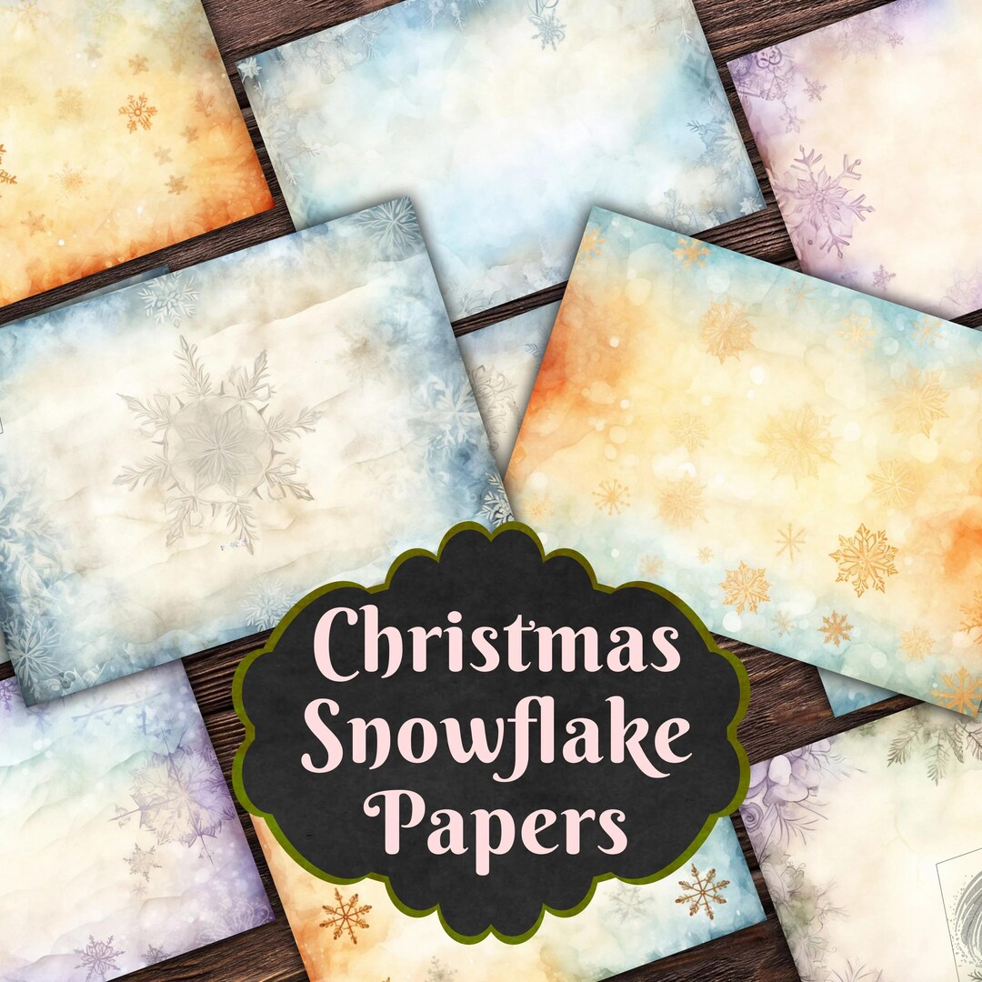 Pastel Winter Wonderland Printable Papers | 12 Unique Watercolor ...