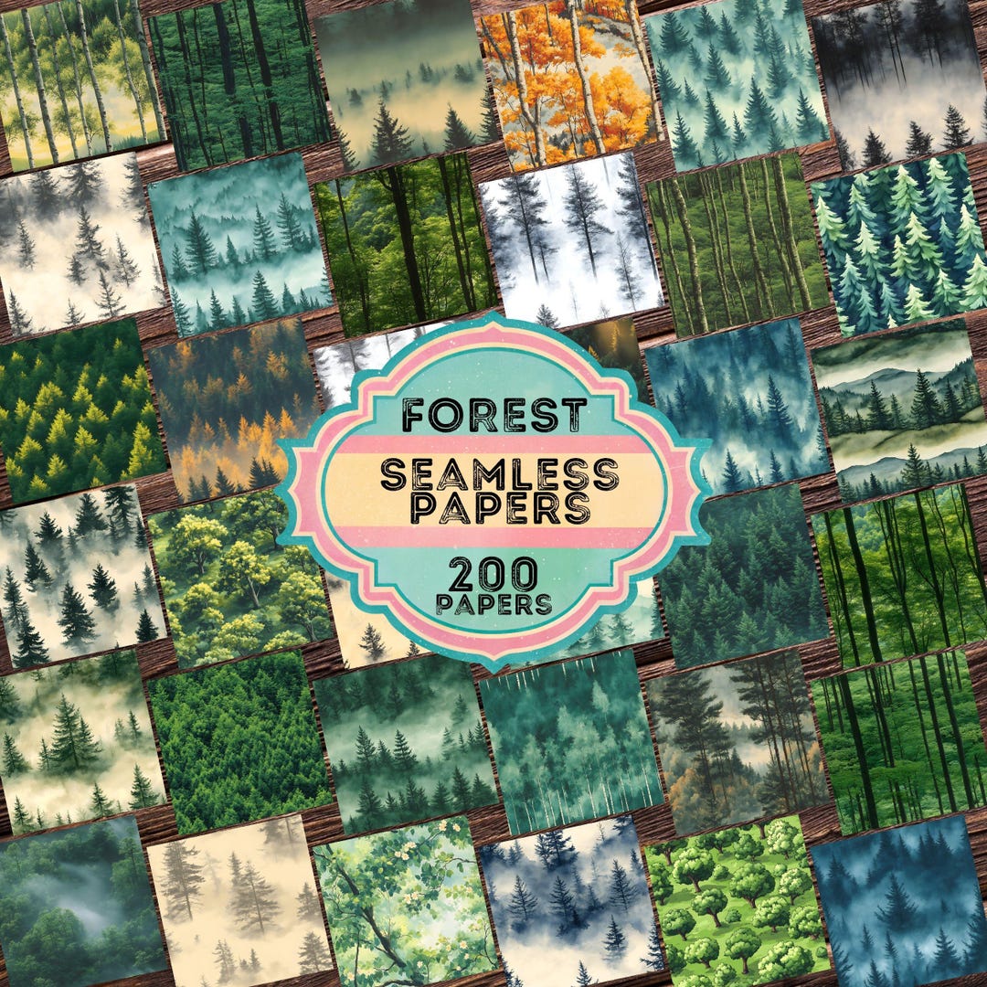 Forest Seamless Papers - Nature Digital Backgrounds, Rustic Patterns ...