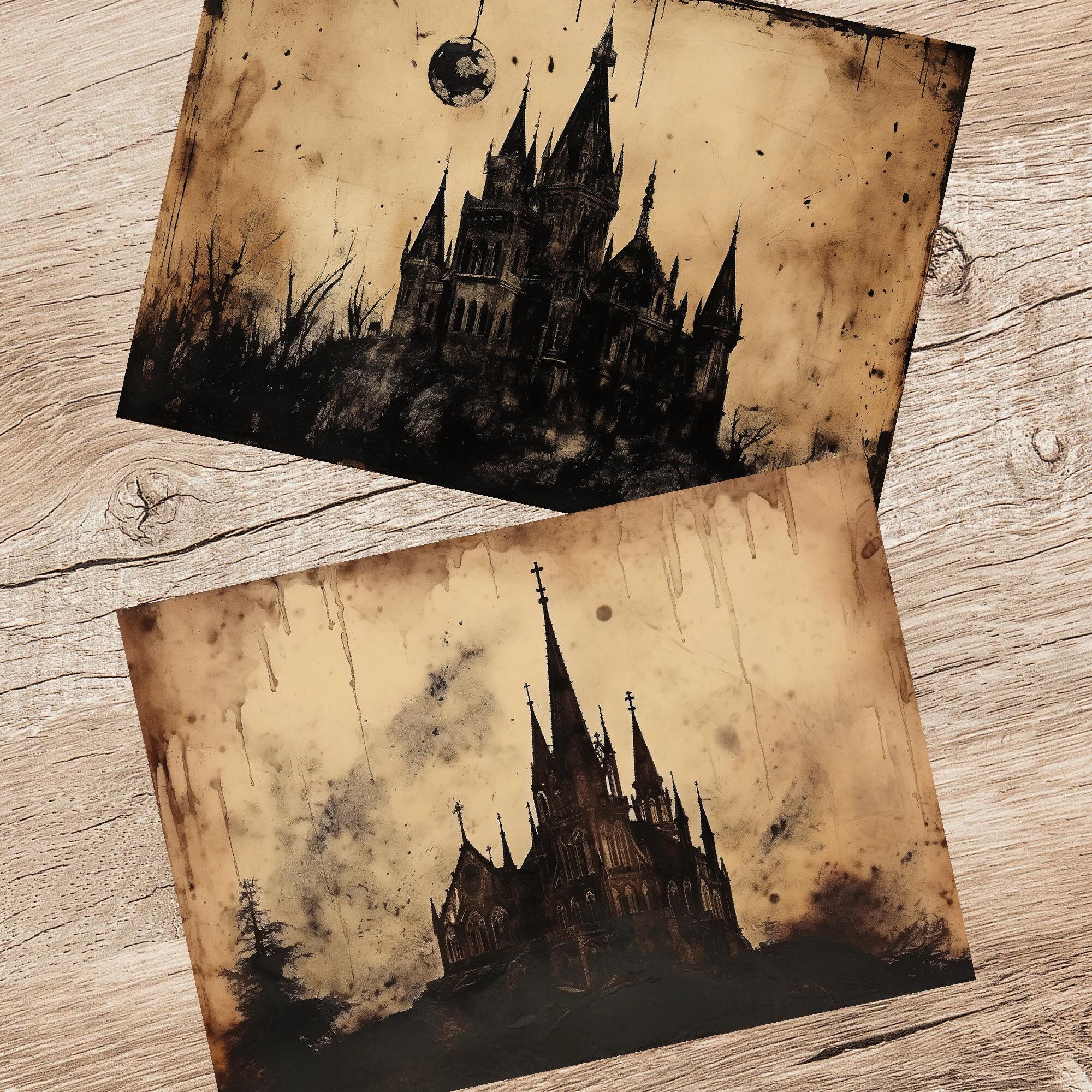 Gothic Castles Vintage Junk Journal Pages Printable Gothic Ephemera ...