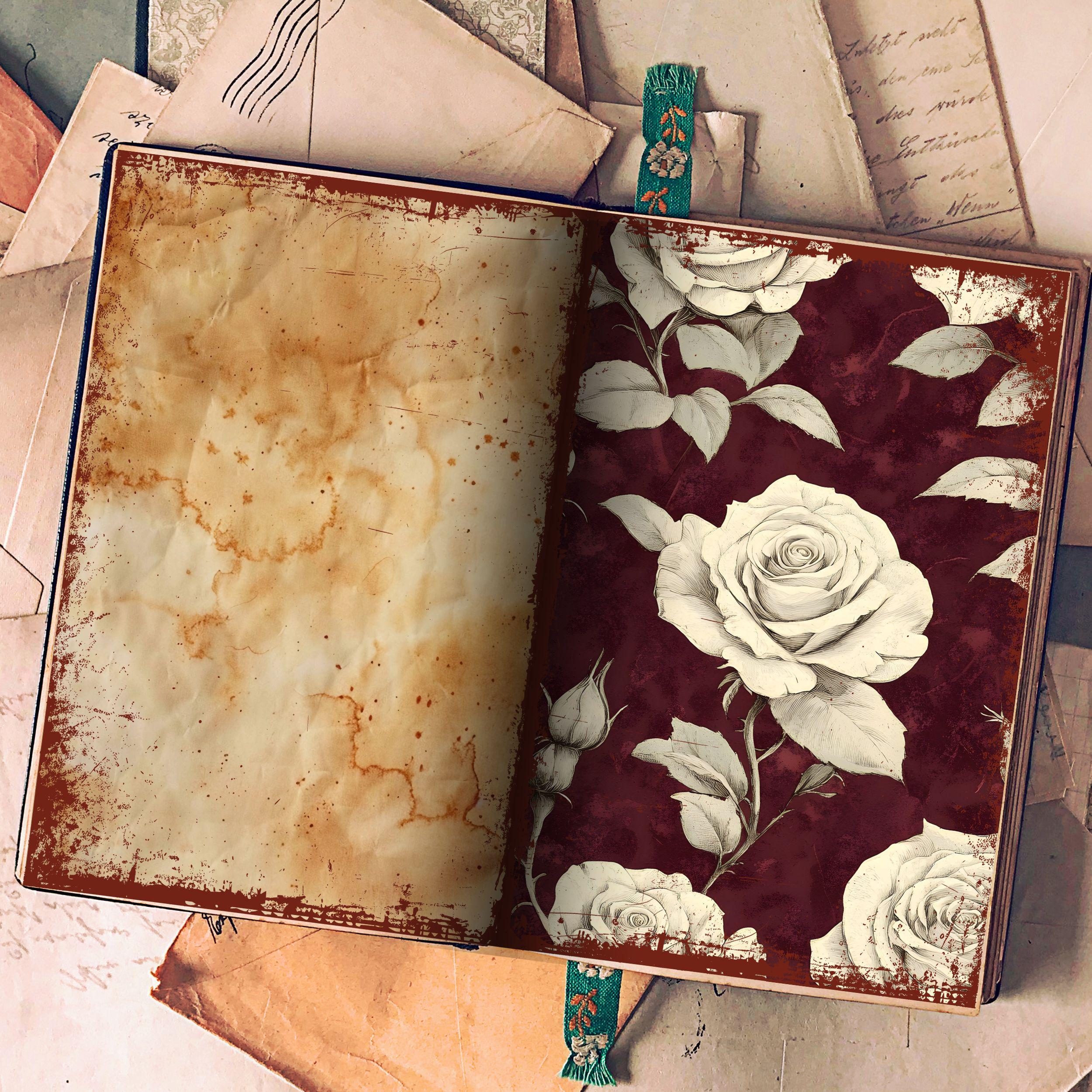 Shabby Roses Junk Journal Kit, Floral Shabby Chic - Vintage Roses ...