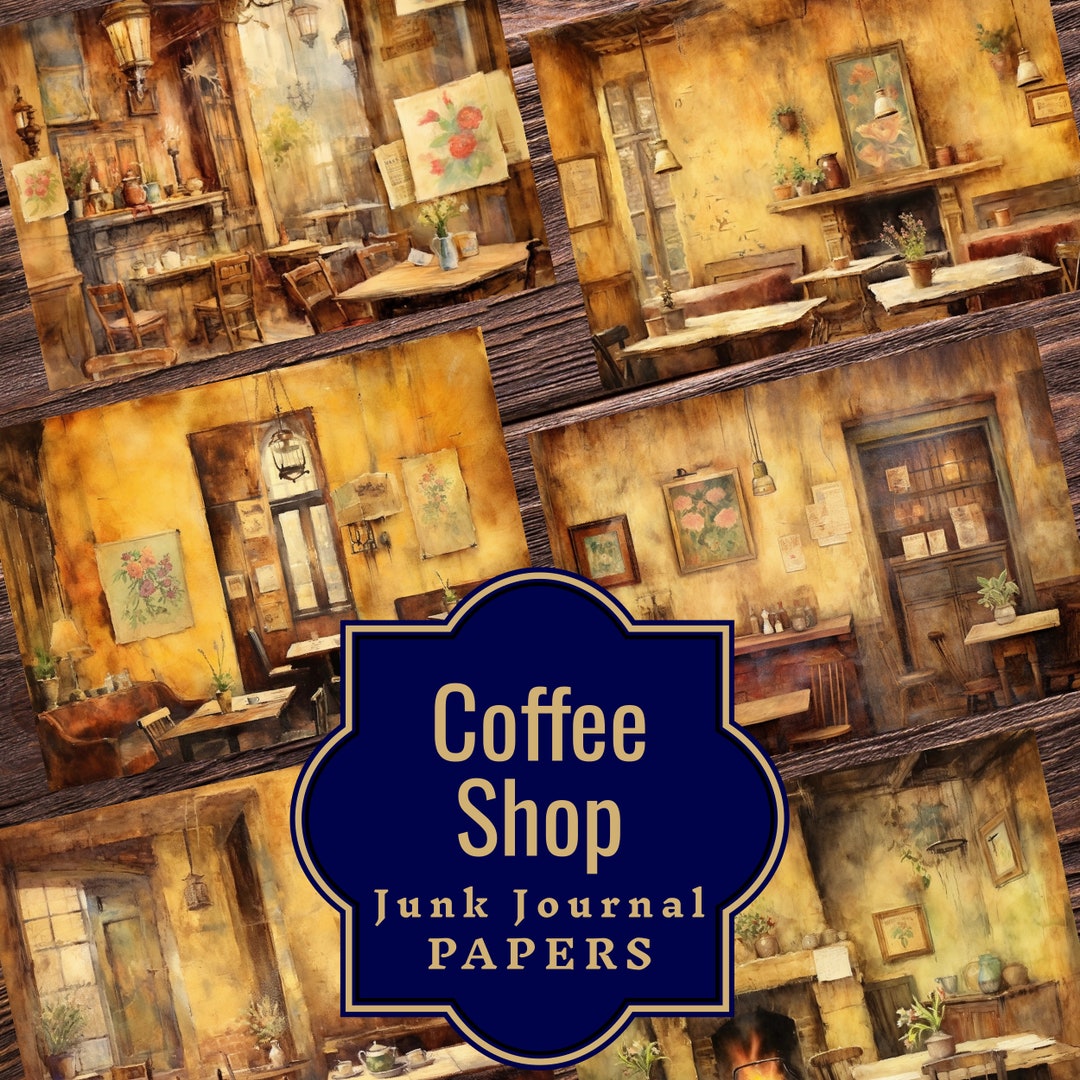 Coffee Shop Journal Pages Coffee Junk Journal Pages Coffee Shop Digital ...
