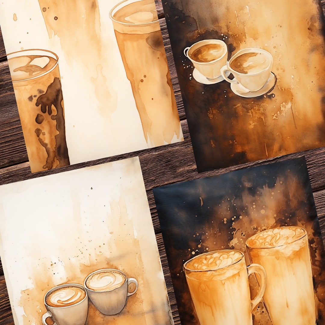 Coffee Cup Junk Journal Papers - Vintage Coffee Ephemera - Coffee Shop ...