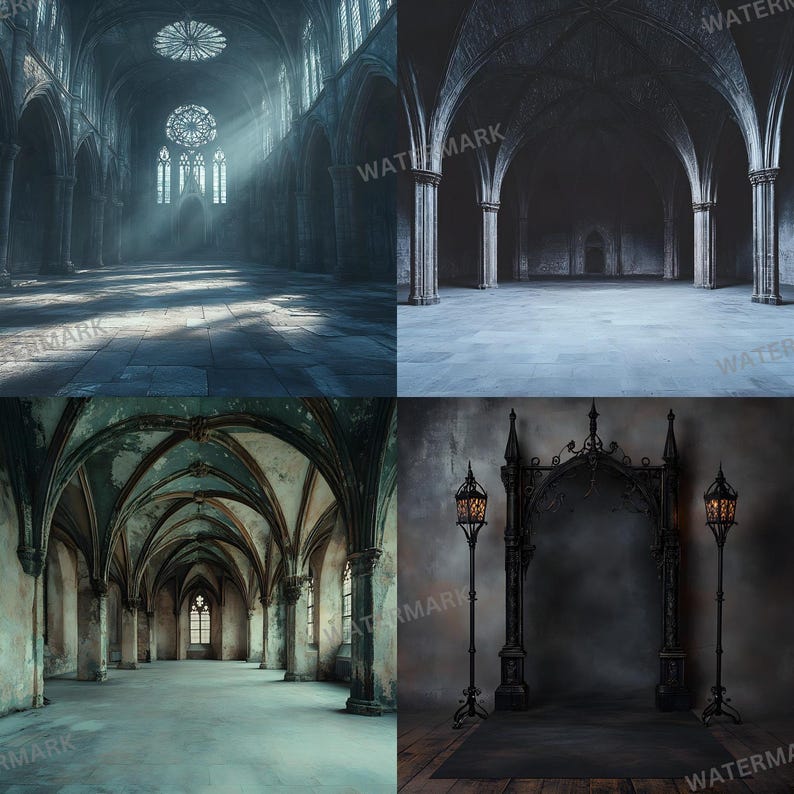 Gothic Backdrops, Castle Background, Dark Halloween Backdrop, Gothic ...
