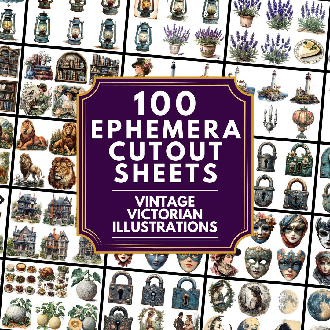 Victorian Ephemera Cutouts | 100 Sheets | Antique Style Fussy Cuts ...