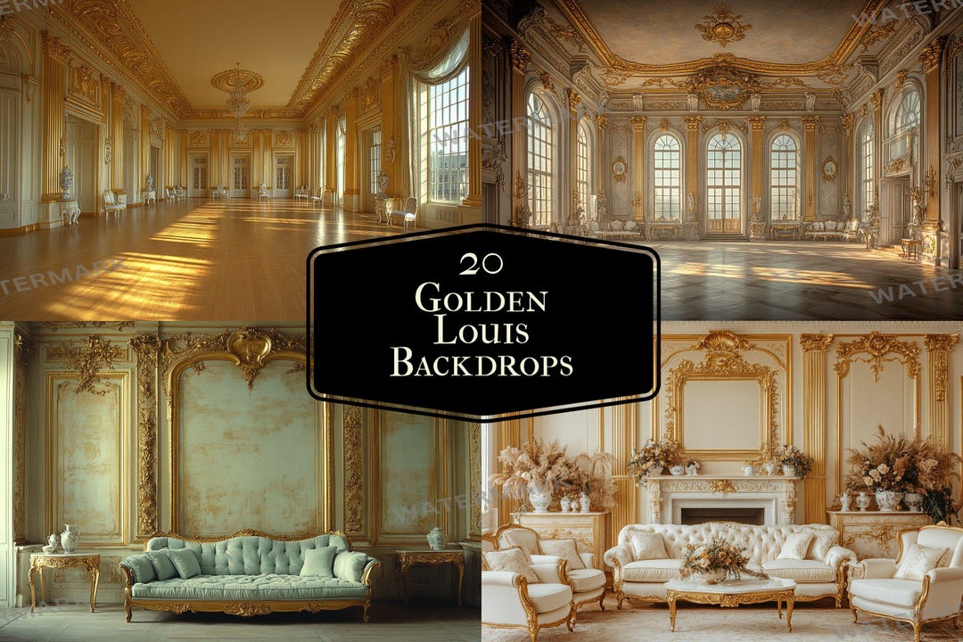 20 Golden Louis Backdrops | Baroque Palace | Gilded Elegance | Luxury ...