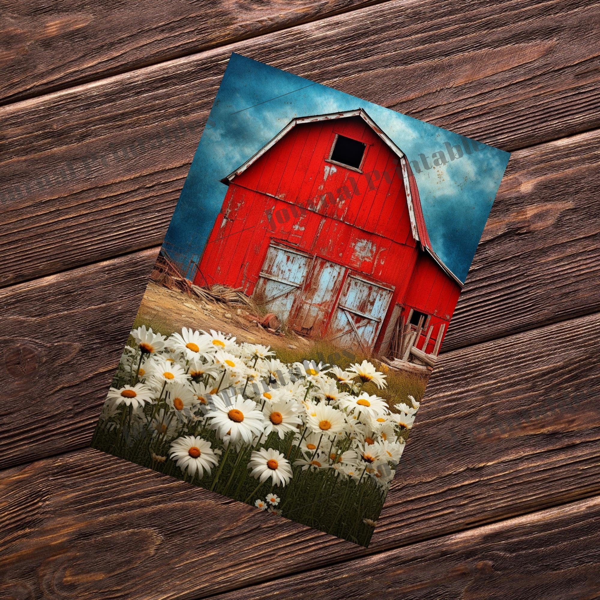 Red Barn Junk Journal Papers Vintage Farm Ephemera Digital Barn Prints ...