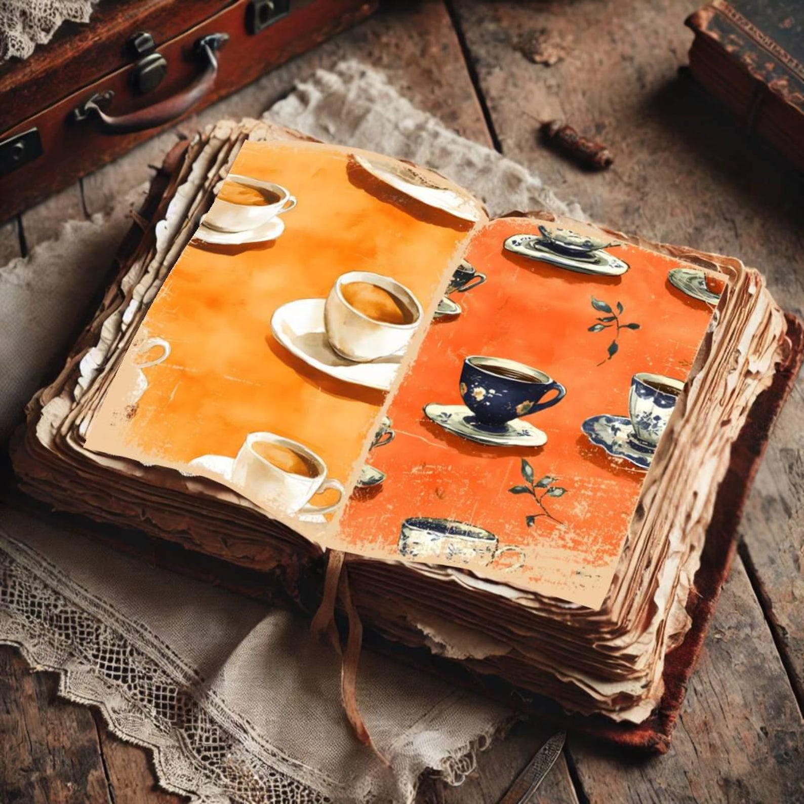 Colorful Coffee Printable Papers – Foldable Double Pages - 11" X 8.5 ...