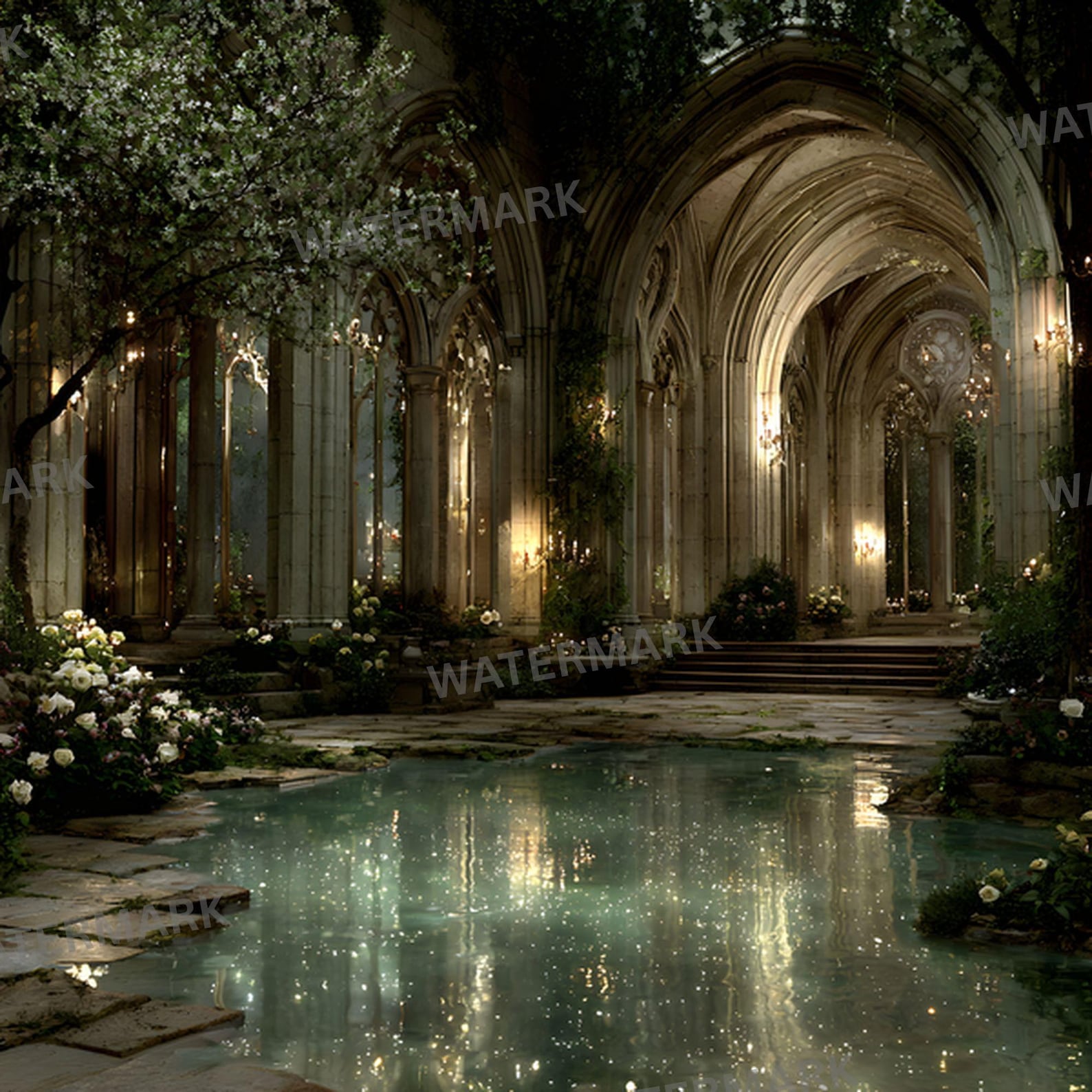 Elven Cathedral Garden Digital Backdrop Magical Elf Portrait Prop ...