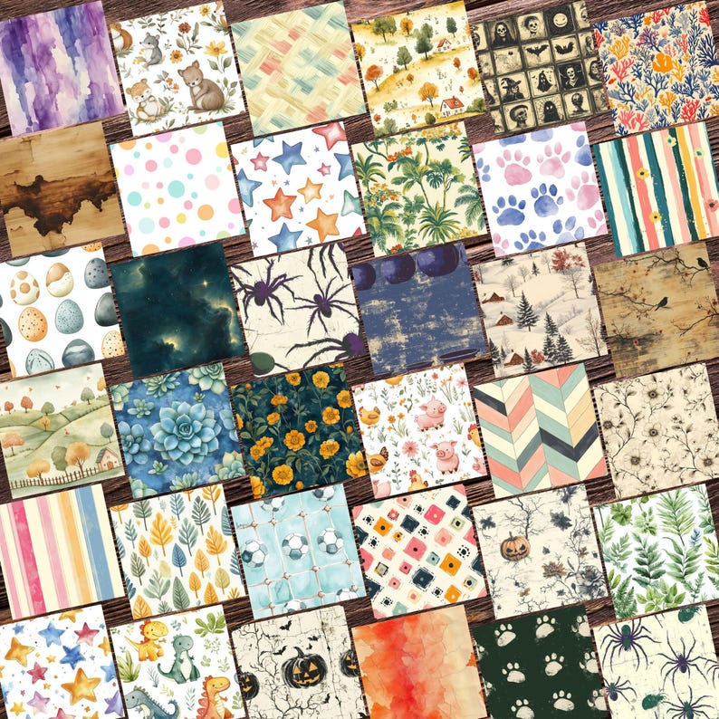 200 Seamless Digital Papers, Seamless Bundle - Commercial Use ...