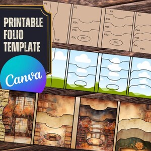 FOLIO BUNDLE - 9 Folio Kit Canva Templates - Custom Junk Journal Folio ...