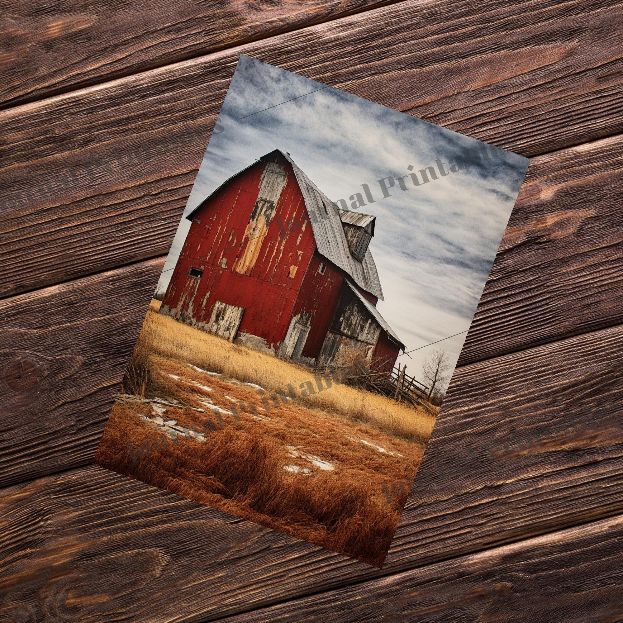 Red Barn Junk Journal Papers Vintage Farm Ephemera Digital Barn Prints ...