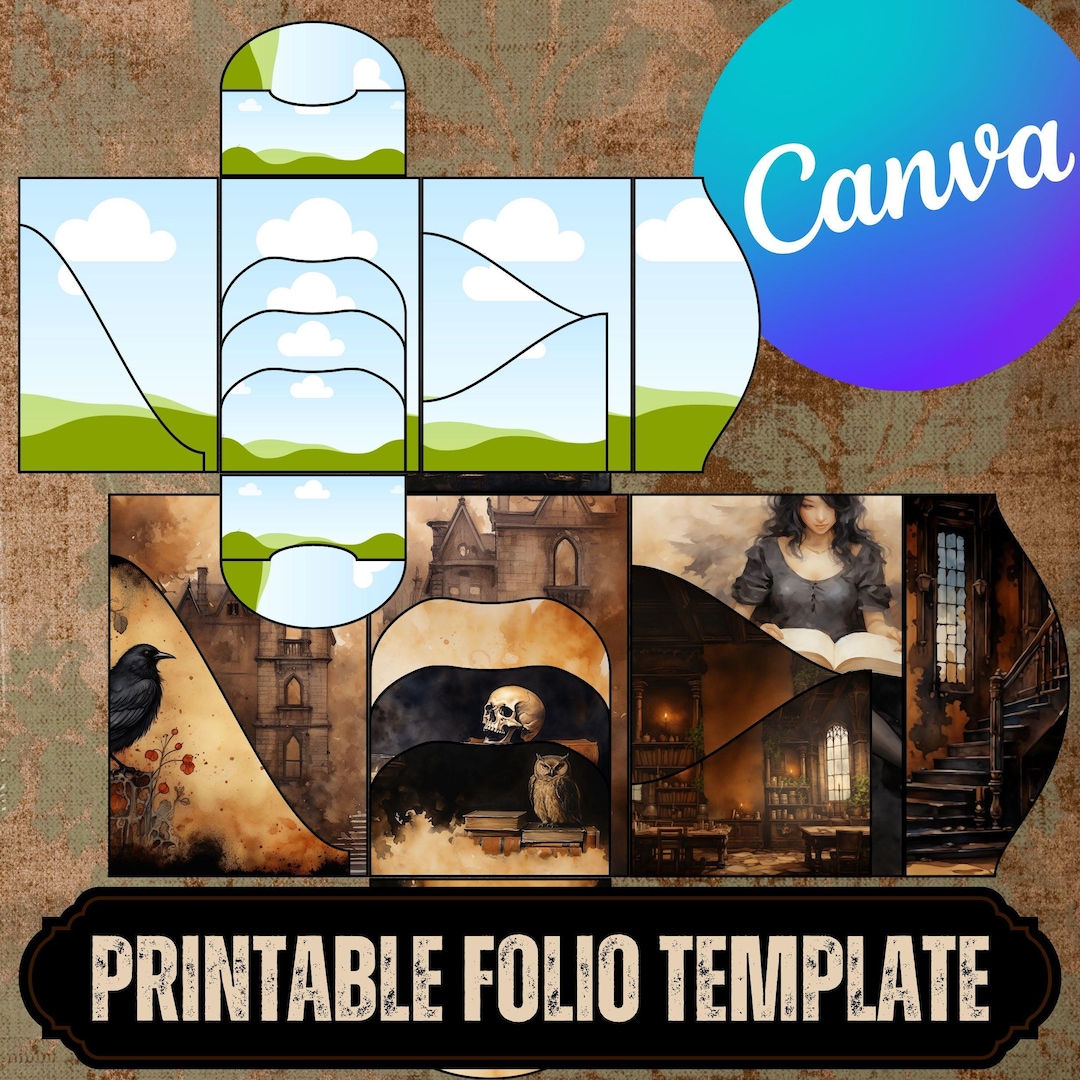 Printable Folio Template - Blank Junk Journal & Scrapbook Kit ...