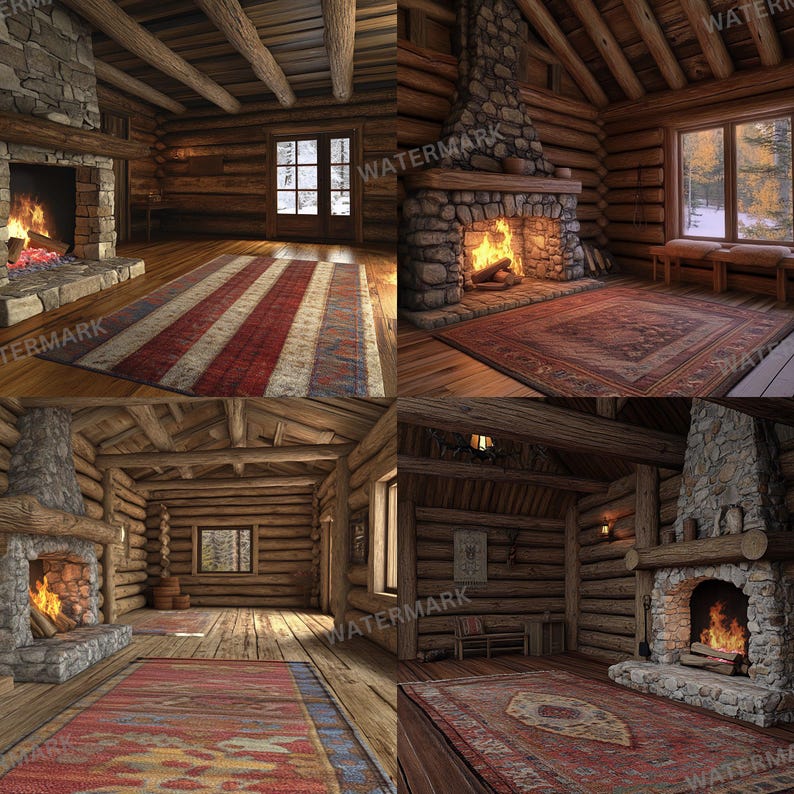 11 Rustic Cabin Backdrops – Cozy Log Cabin Interiors With Fireplaces ...