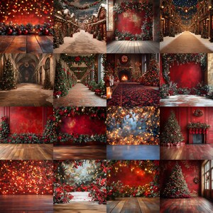 200 Christmas Backdrop, Digital Backdrop, Santa Christmas Backdrop for ...