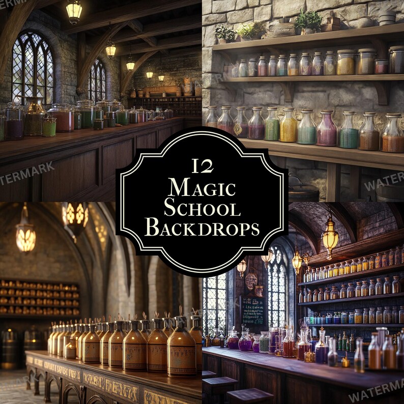 Magic School Digital Backdrops Magic Potions Class Backgrounds for ...