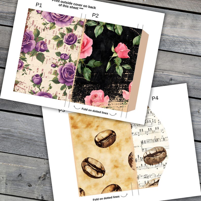 Printable Folio Template - Blank Junk Journal & Scrapbook Kit ...