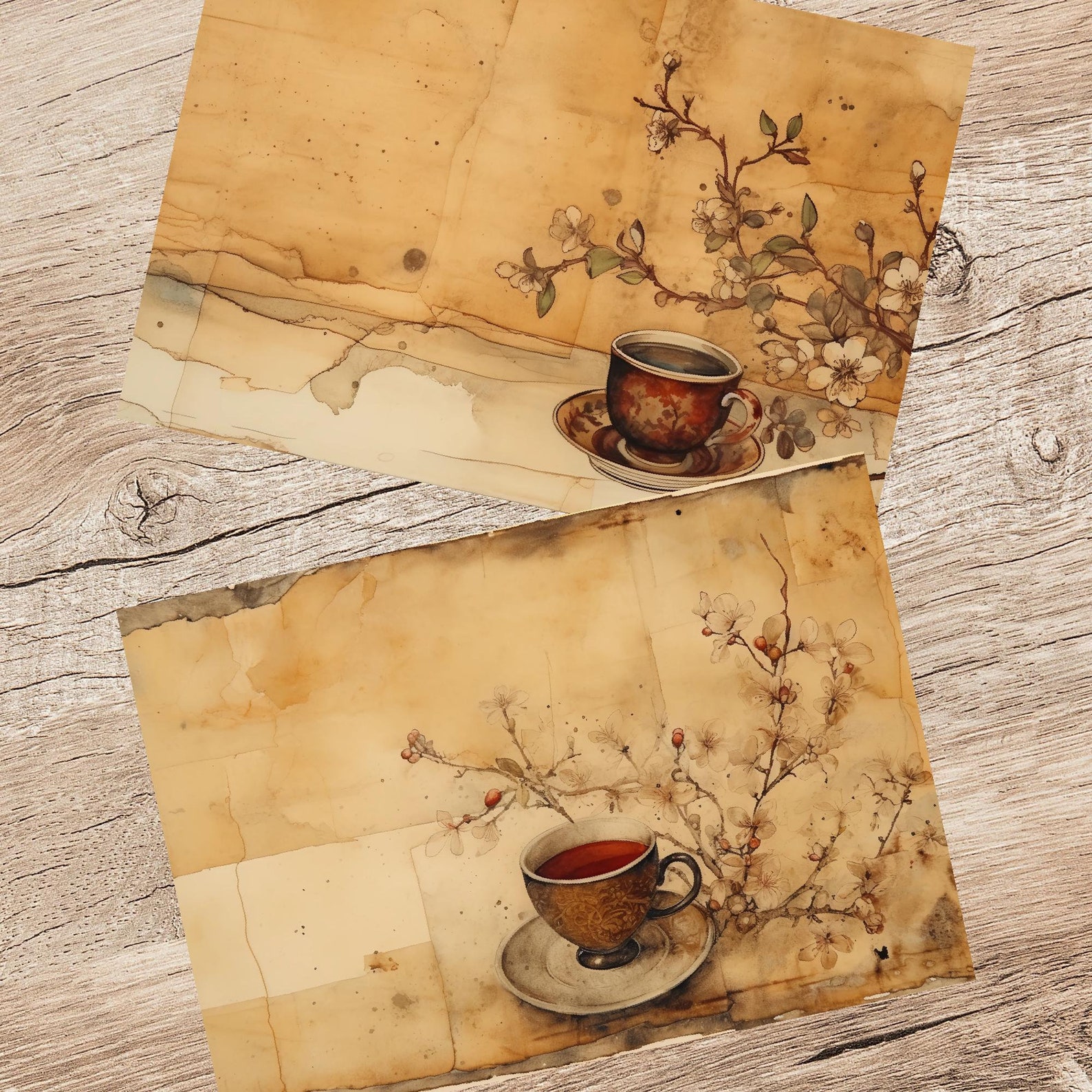 Coffee Cup Journal Pages - Coffee Junk Journal Pages - Coffee Shop ...
