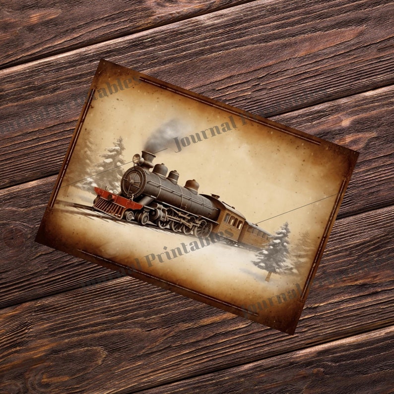 Steam Train Junk Journal Kit - Vintage Design, Printable Train Papers ...