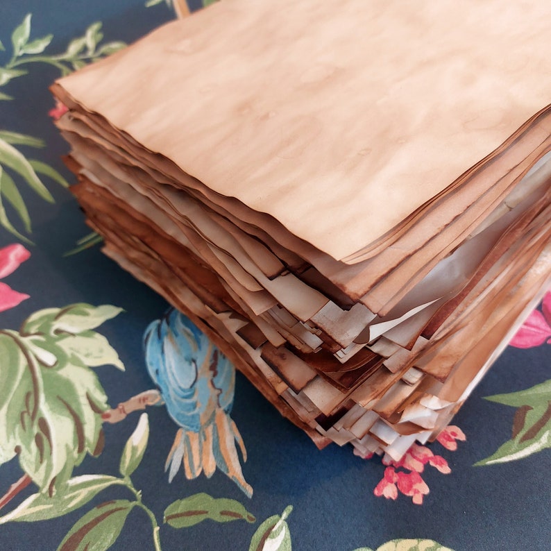 100 Sheets of Tea Stained Paper, Tea Dyed Stationary Kit, Junk Journal ...