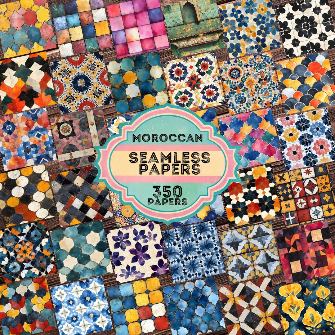 350 Moroccan Pattern Seamless Papers - Seamless Moroccan Tiles ...