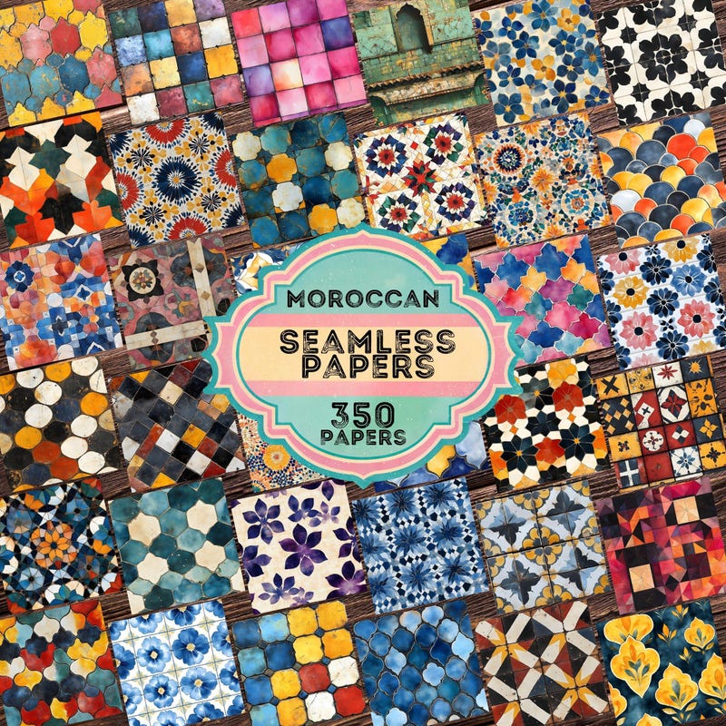Moroccan Tiles on Paper - Etsy