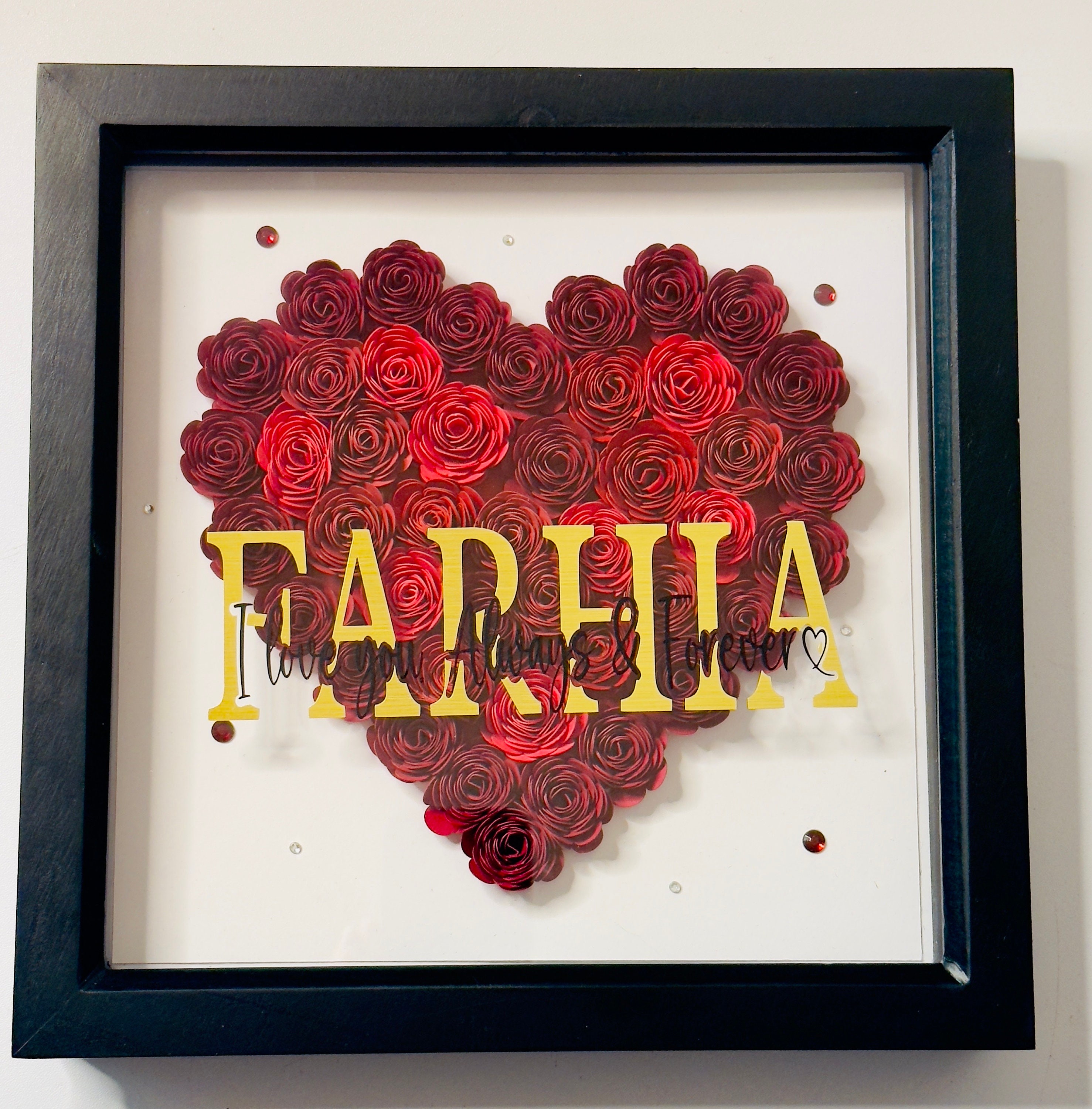 Love Flower Frame, Personalised Keepsake Frames for Couple, Flower Shadow Box for Mothers Day ...