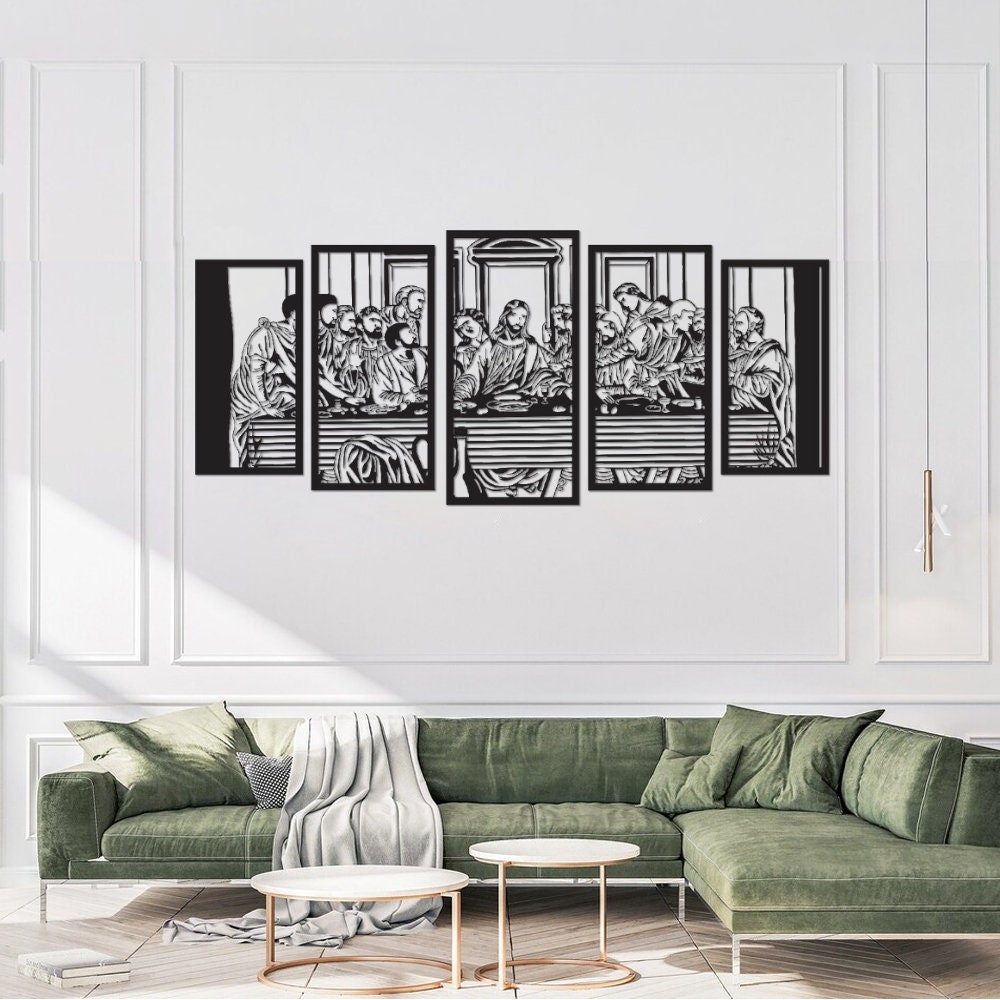 The Last Supper Wall Decor, Jesus Wall Art, Religious Wall Sign, 5 Set ...
