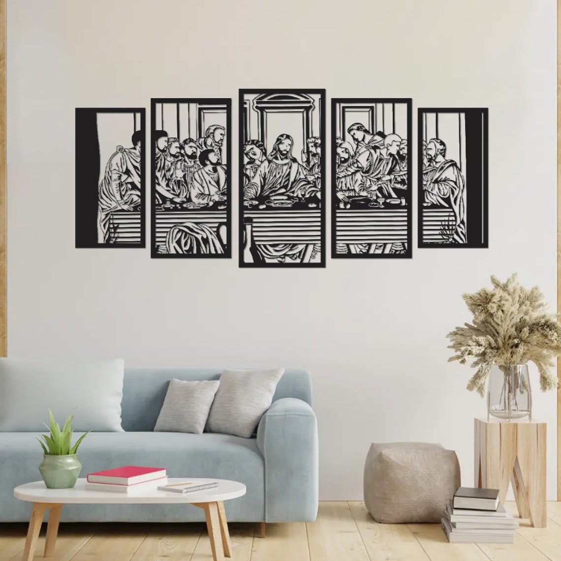 The Last Supper Wall Decor, Jesus Wall Art, Religious Wall Sign, 5 Set ...
