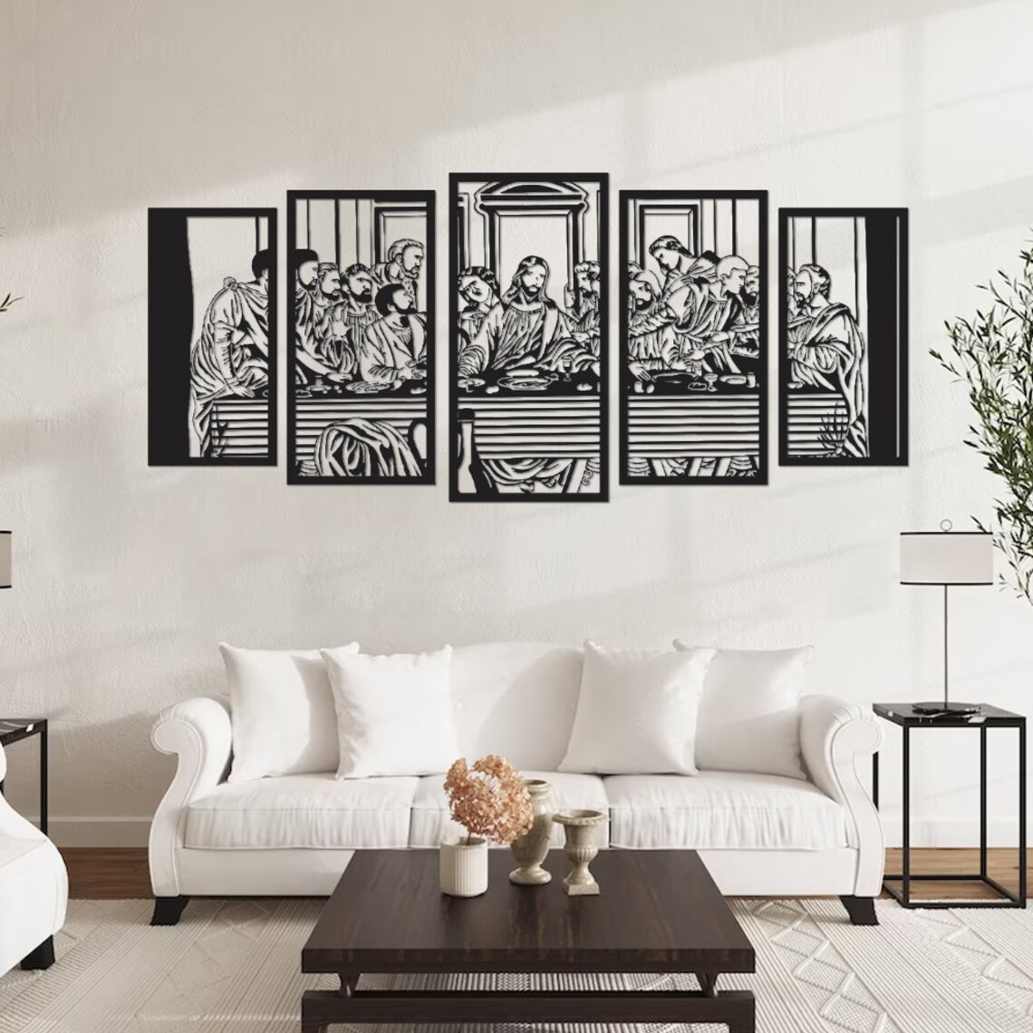 The Last Supper Wall Decor, Jesus Wall Art, Religious Wall Sign, 5 Set ...