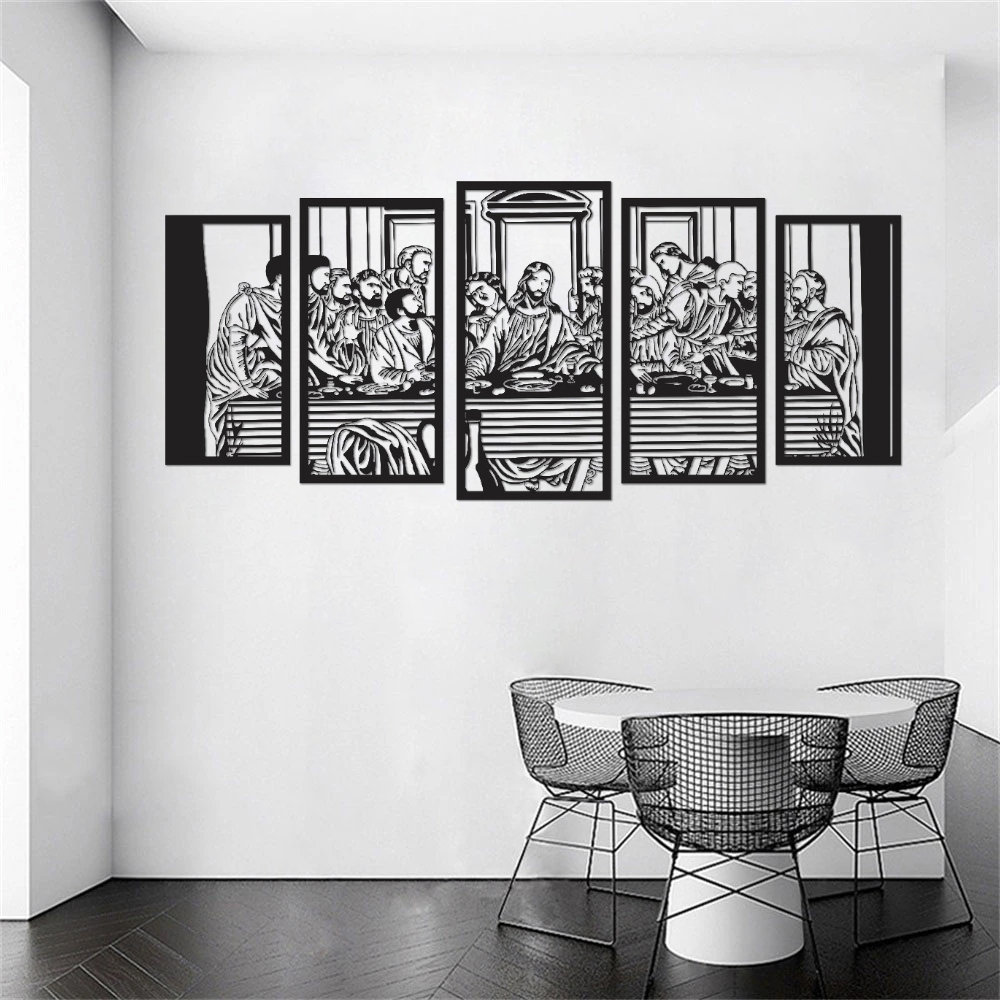 The Last Supper Wall Decor, Jesus Wall Art, Religious Wall Sign, 5 Set ...