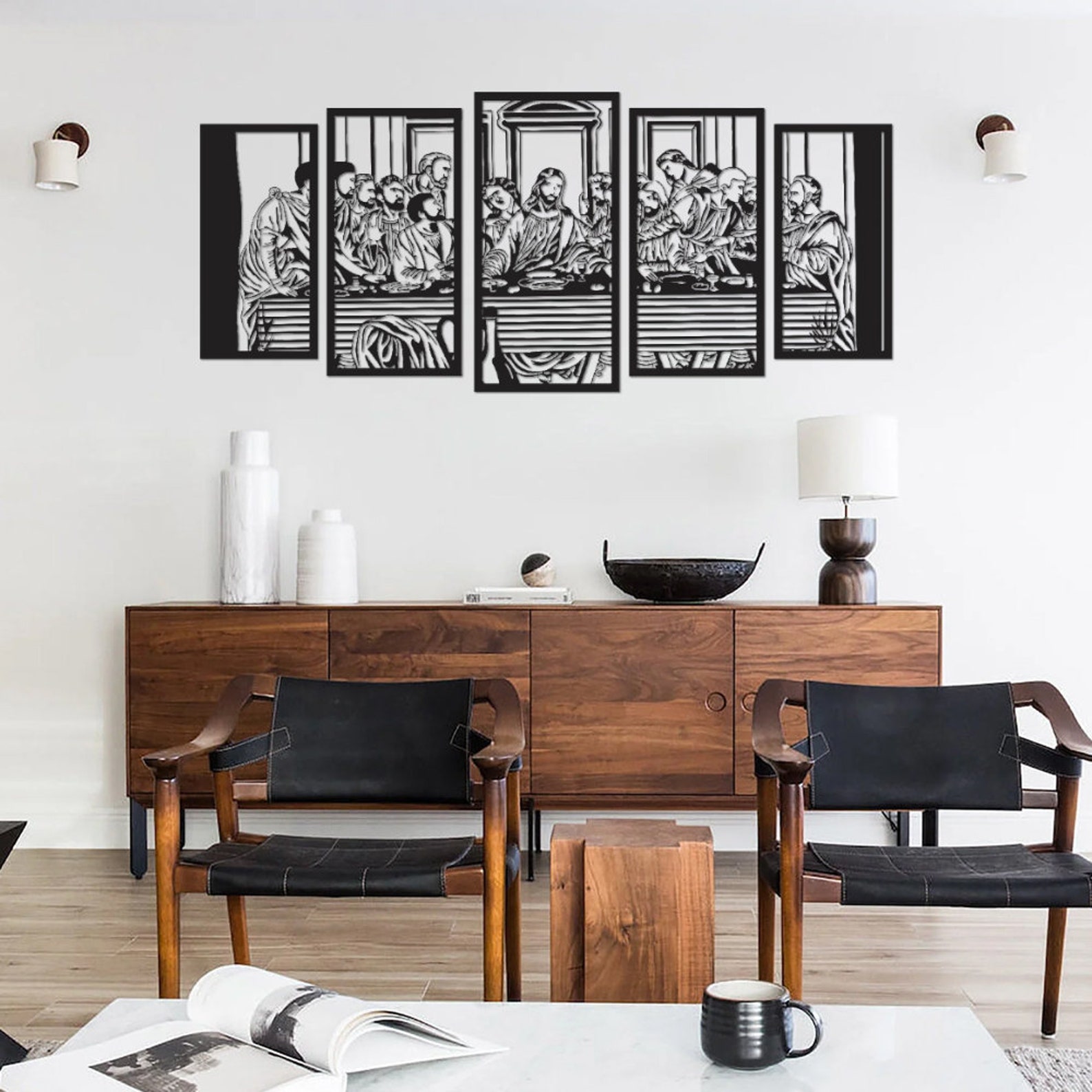 The Last Supper Wall Decor, Jesus Wall Art, Religious Wall Sign, 5 Set ...