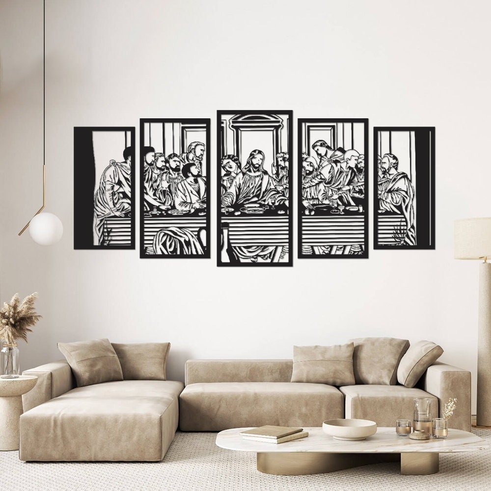 The Last Supper Wall Decor, Jesus Wall Art, Religious Wall Sign, 5 Set ...