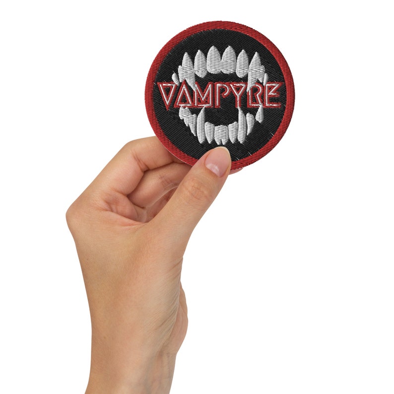 Vampyre Fangs Teeth Embroidered Patch Goth Vampire Bite Monster Punk ...