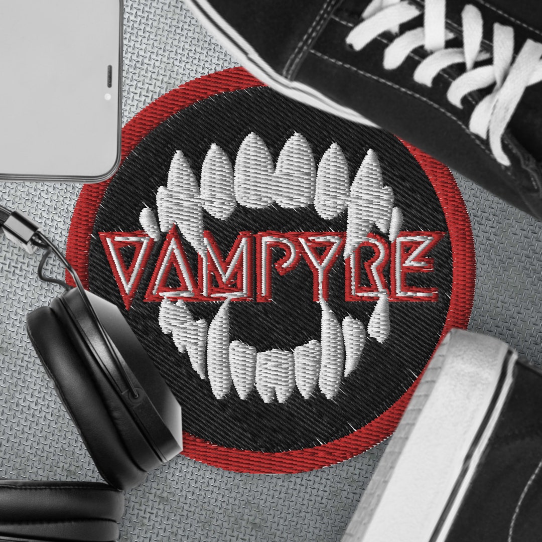 Vampyre Fangs Teeth Embroidered Patch Goth Vampire Bite Monster Punk ...