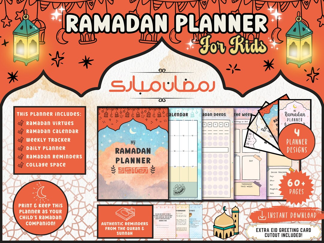 Digital Ramadan Planner for Kids: Ramadan Calendar, Weekly & Daily ...